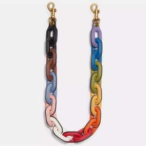 Coach | Accessories | Coach Rainbow Leather Covered Short Chain Strap ...